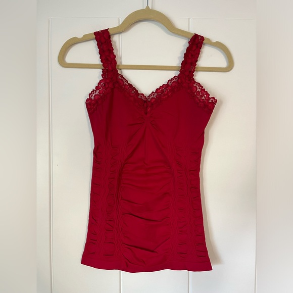 M. Rena | Tops | M Rena Red Lace Corset Camisole Tank Top | Poshmark